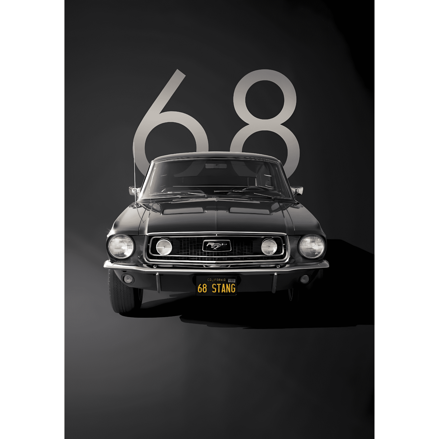 FORD MUSTANG 1968 | VINTAGE CARS | CAR POSTERS - Turbo Gram